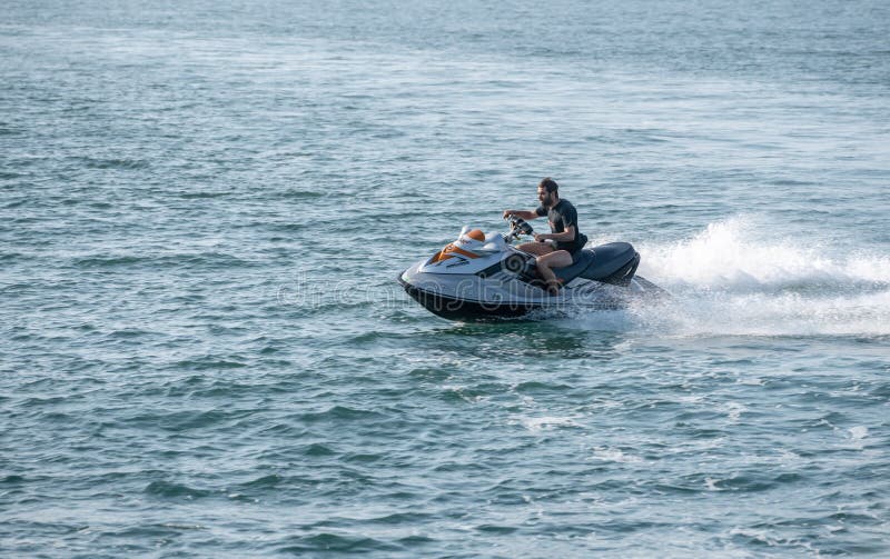 Man on WaveRunner on the Water Stock Image - Image of action, race: 9952981