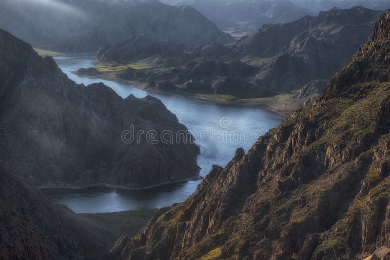 Ili River in Kazakhstan Flows among the Harsh Rocks Stock Image - Image ...