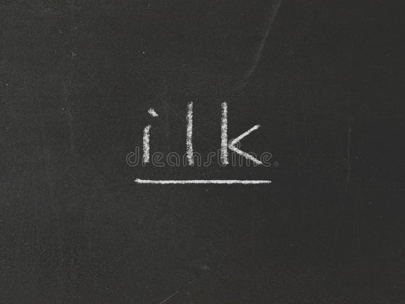 Ilk concept word stock photo. Image of english, chalkboard - 337083220
