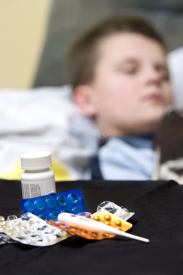Ill boy stock image. Image of bedroom, health, male, rests - 8306907