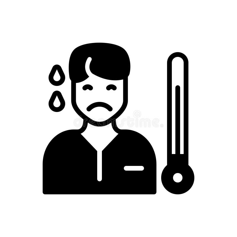 Black Solid Icon for Ill, Unwell and Unhealthy Stock Illustration ...