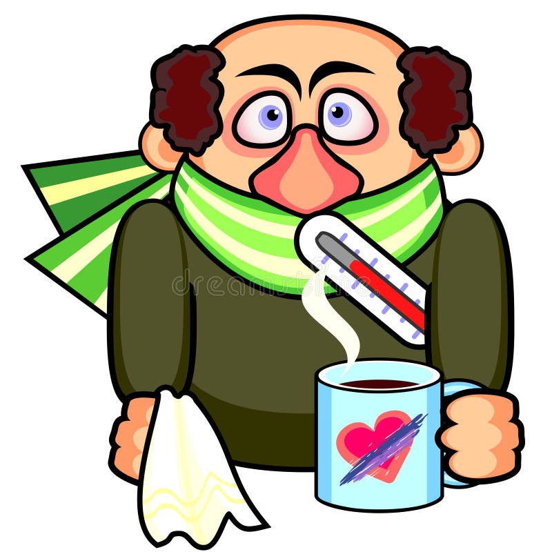 Ill man stock vector. Illustration of beverage, pneumonia - 21900913