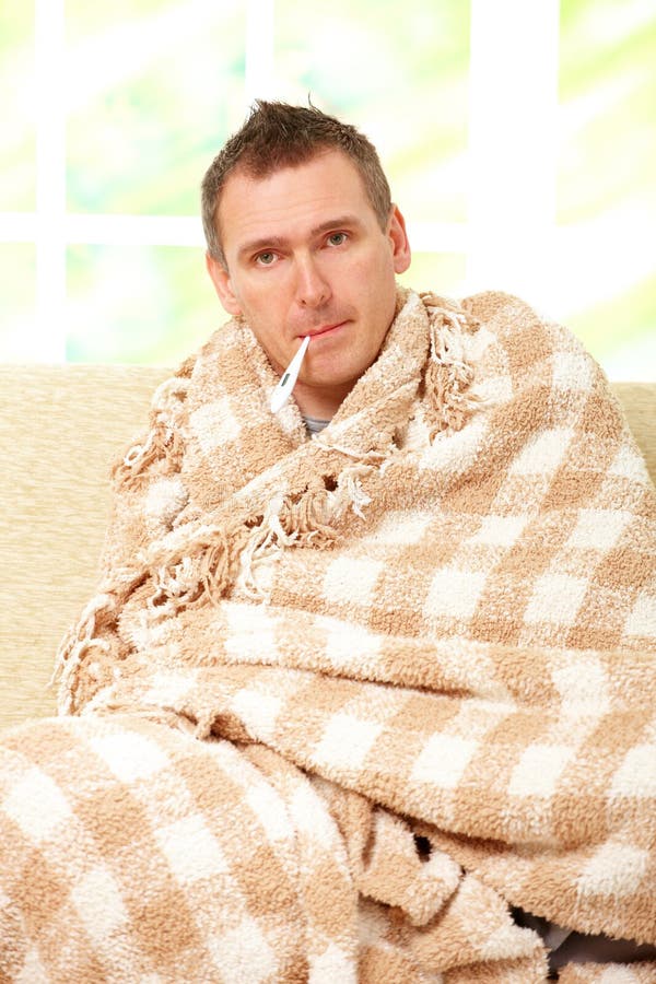 Ill man with a fever stock photo. Image of lifestyle - 13163518