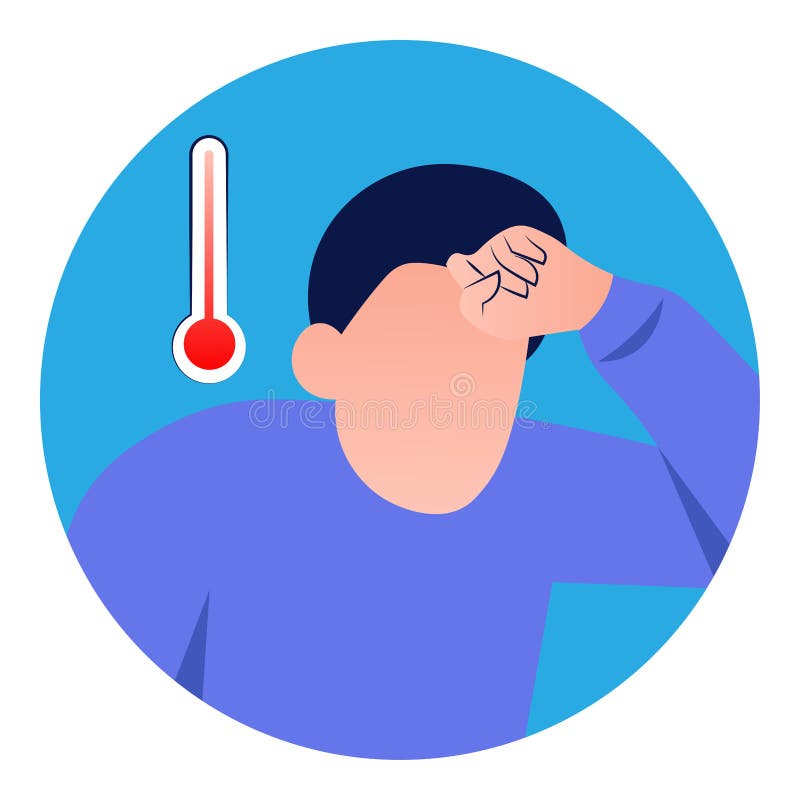 Ill Man Icon on a White Background. Vector Illustration Stock ...