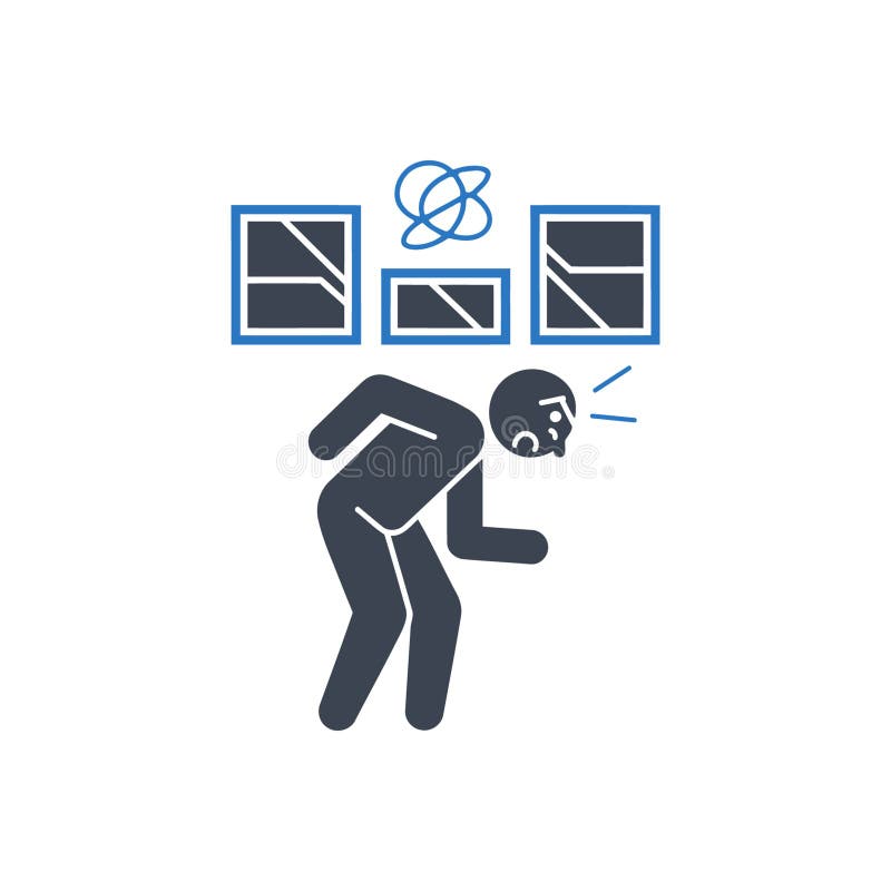 Ill Person with Broken Window Icon Stock Vector - Illustration of ...