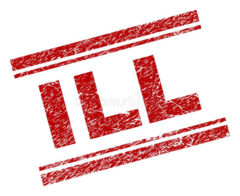 Scratched Textured ILL Stamp Seal Stock Vector - Illustration of grainy ...