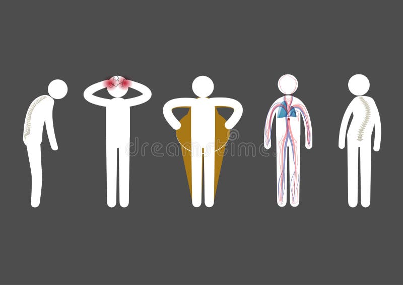 Ill stick man set stock vector. Illustration of figure - 61795959