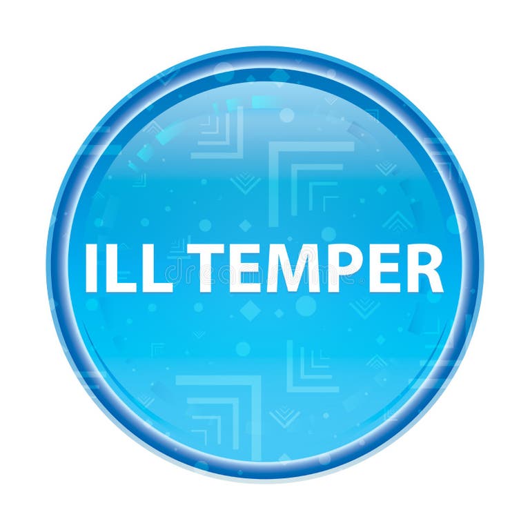 Ill Temper Floral Blue Round Button Stock Illustration - Illustration ...