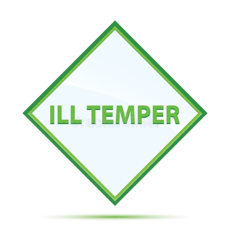 Ill Temper Modern Abstract Green Diamond Button Stock Illustration ...