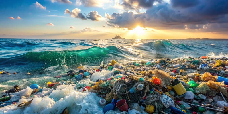 Illegal Dumping of Garbage into Ocean Causing Pollution with Plastic ...