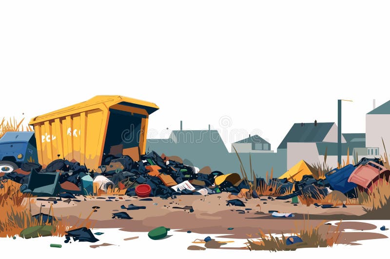 Illegal Dumping Site Urban Problem Isolated Illustration Stock Vector ...