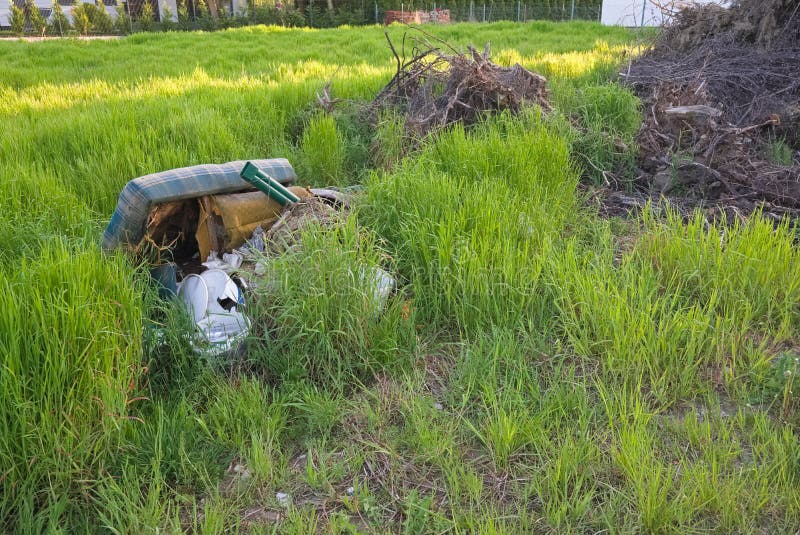 Illegal Garbage Dump on the Field Stock Photo - Image of field, outside ...
