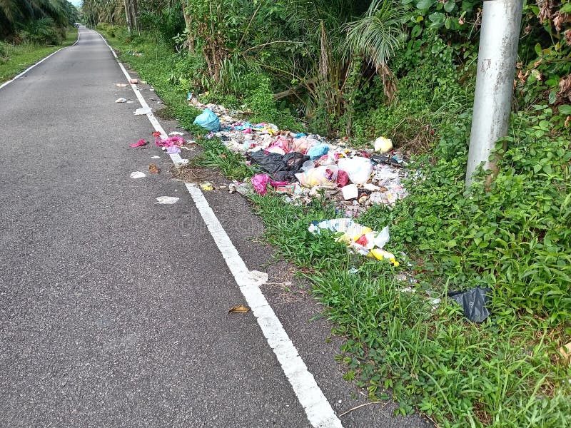 Illegal Garbage Dump Site on Roadside in Rural Area Stock Image - Image ...
