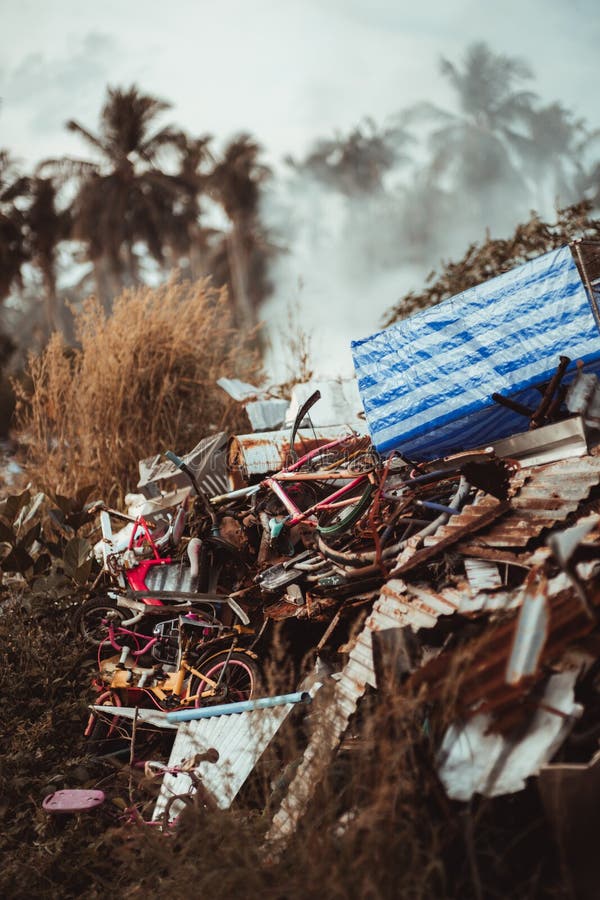 An Illegal Garbage Dump in Tropics Stock Image - Image of plastic ...