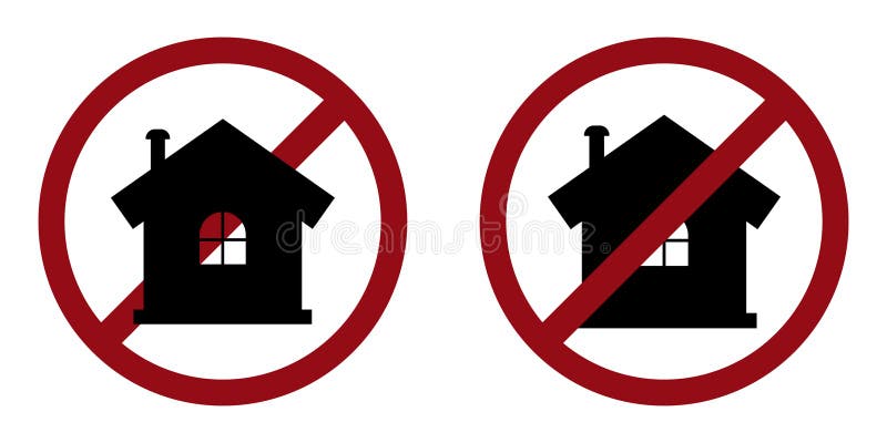 Illegal House Ban Prohibit Icon. Not Allowed Illegal Construction Stock ...