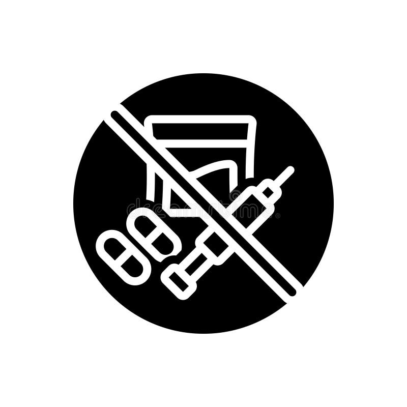 Black Solid Icon for Illegal, Banned and Criminal Stock Vector ...