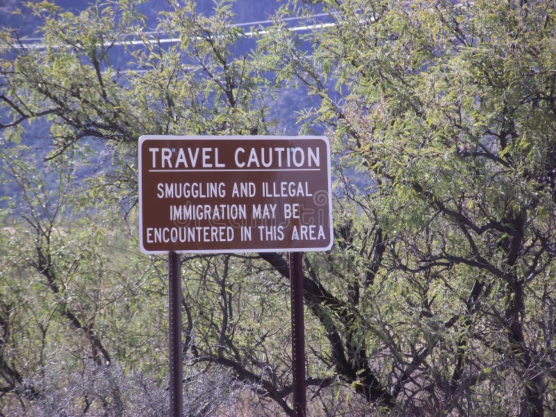 Illegal Immigration Road Sign Stock Photo - Image of smuggle, brown ...