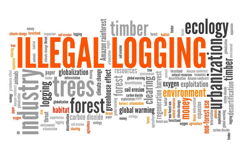 Illegal logging sign stock illustration. Illustration of resource ...