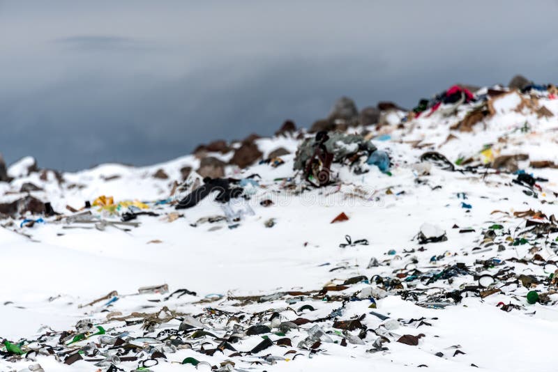 Illegal Trash Dump in the Arctic Snow Polluting the Pristine ...