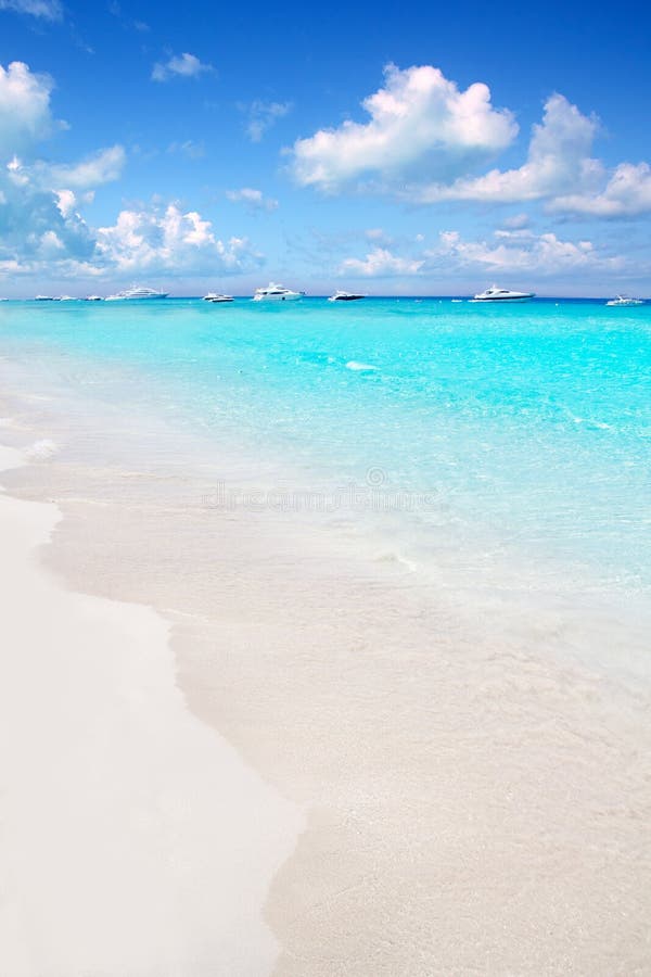 Beach Tropical with White Sand and Turquoise Wate Stock Photo - Image ...