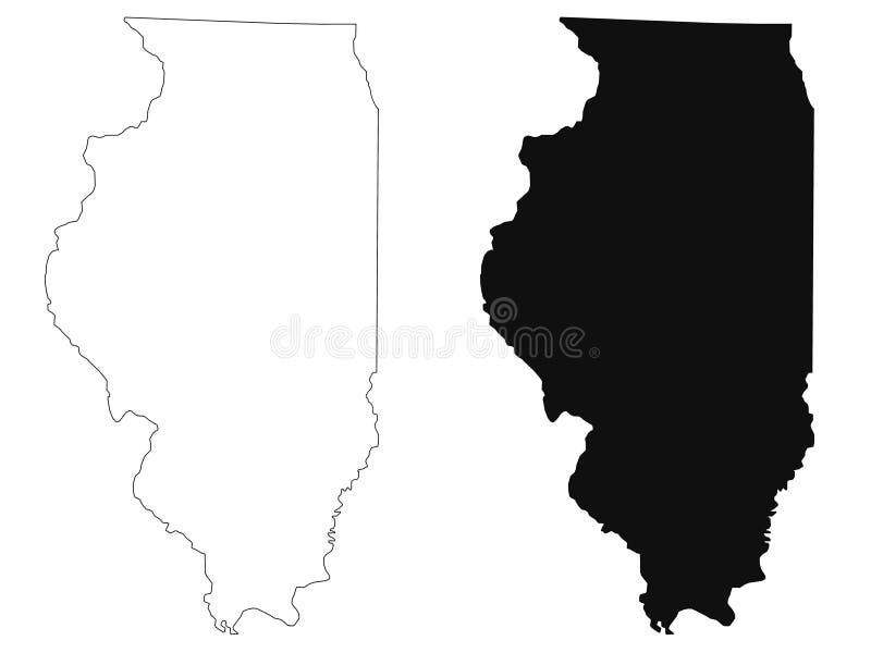 Illinois Administrative Map, Illinois Outline and Counties State Map ...