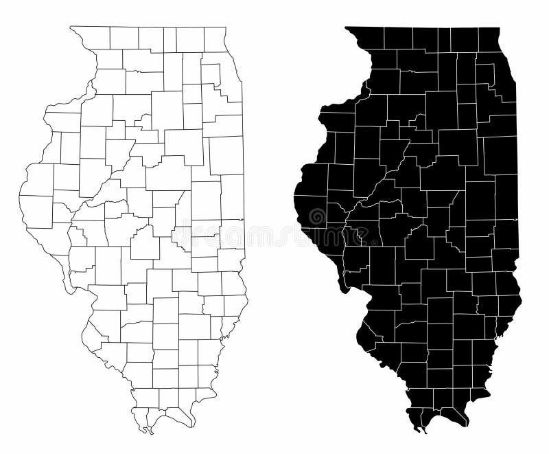 Illinois Administrative Maps Stock Vector - Illustration of illinois ...