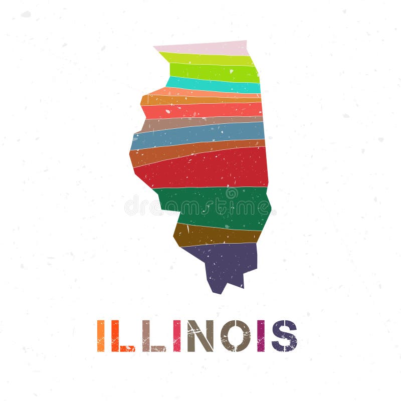 Illinois Map Design. Shape of the Us State with Beautiful Geometric ...