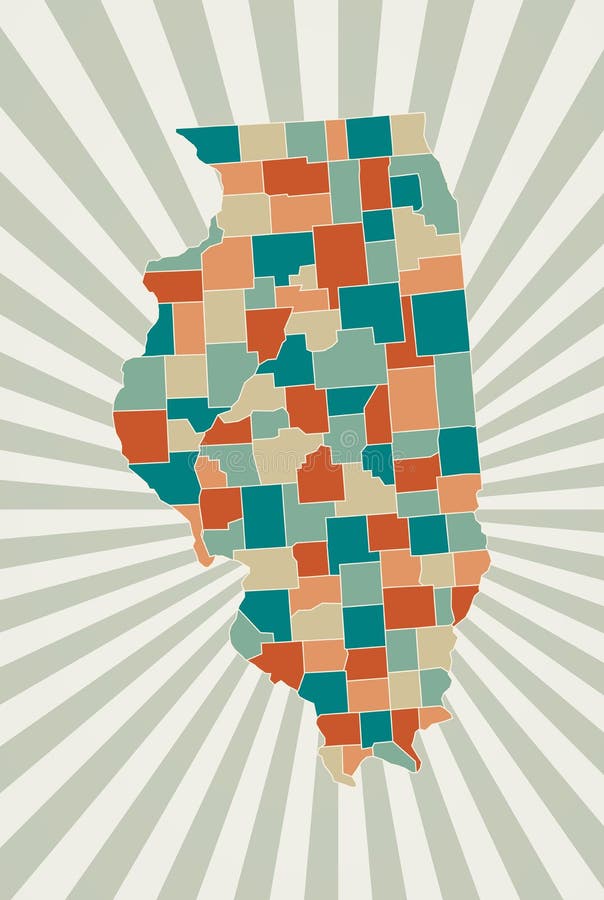 Illinois Poster in Retro Style. Stock Vector - Illustration of isolated ...