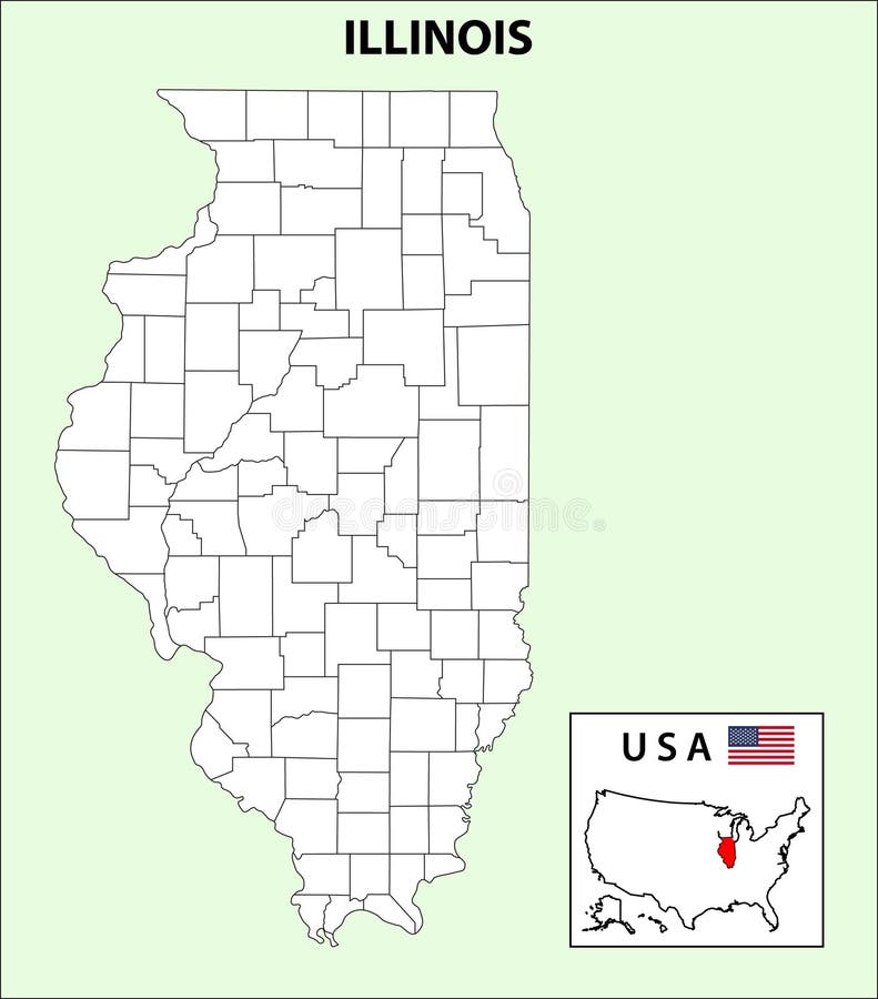 Illinois Map. State and District Map of Illinois Stock Vector ...