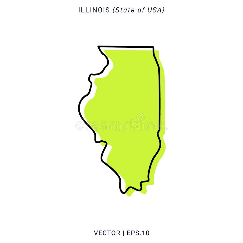 Illinois Map Vector Design Template. Stock Vector - Illustration of ...