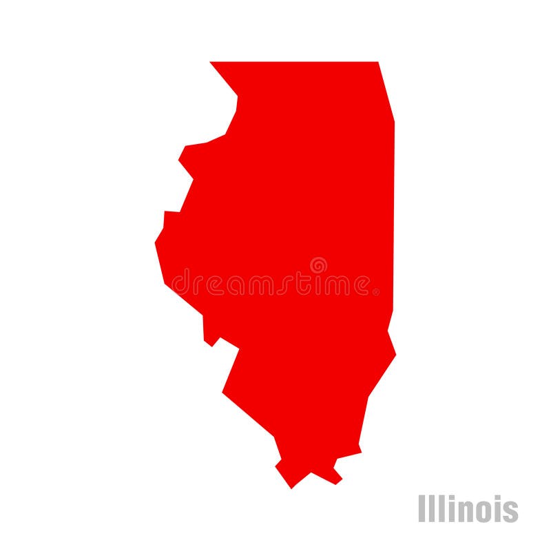 Illinois Map Vector Icon with Red Color Stock Vector - Illustration of ...