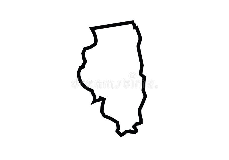 Illinois Outline Map State Shape Stock Vector - Illustration of ...