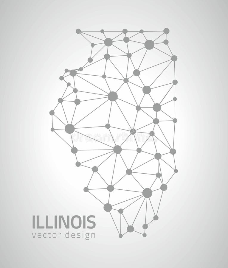 Illinois Vector Grey Perspective Mosaic Dot Trendy Map Stock Vector - Illustration of government ...