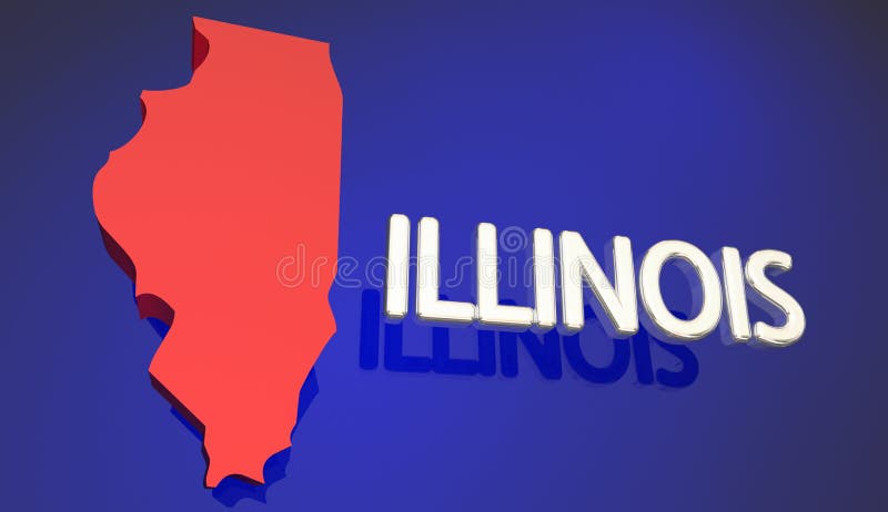 Illinois Red State Map IL Word Name Stock Illustration - Illustration ...