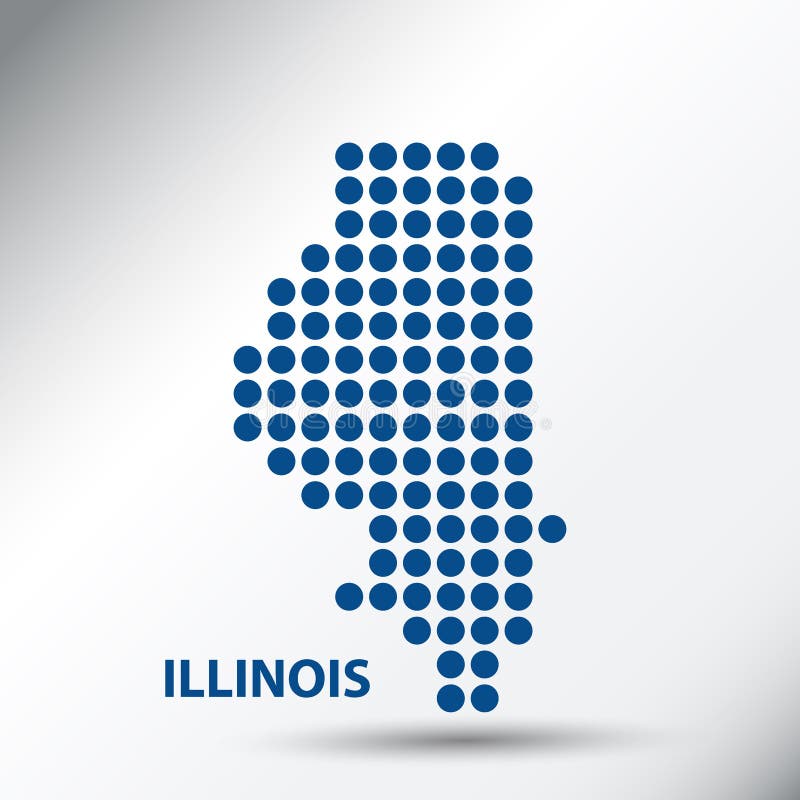 Illinois State Abstract Dotted Map Stock Vector - Illustration of ...