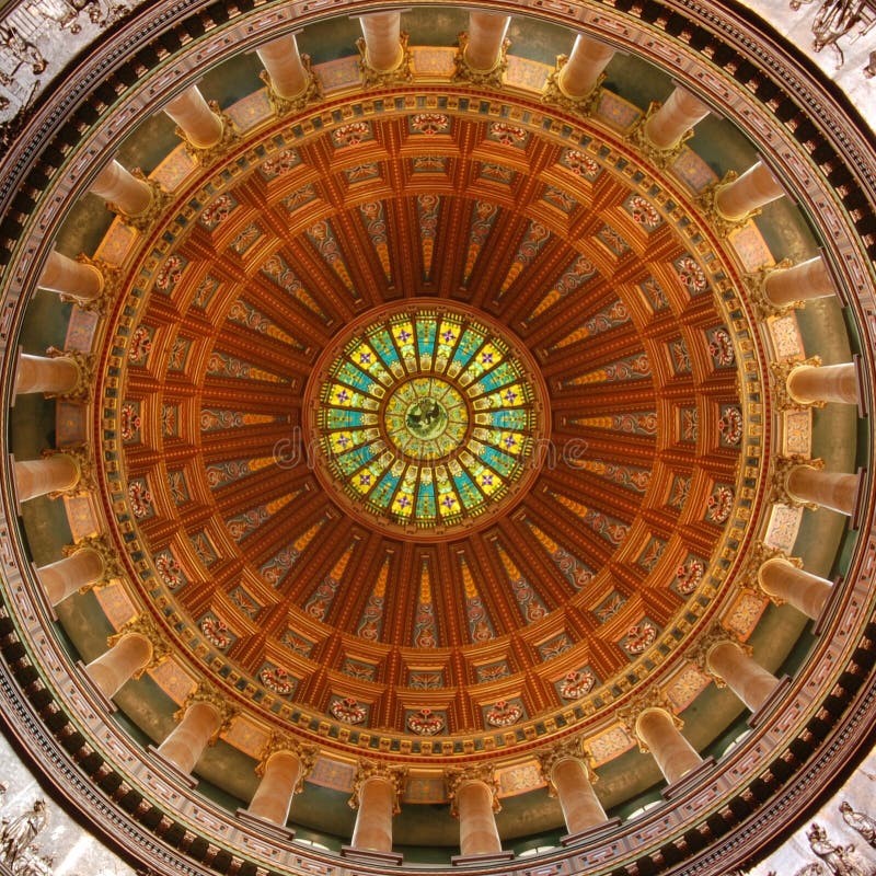 Illinois State Capitol Rotunda Stock Image - Image of light, rotunda ...