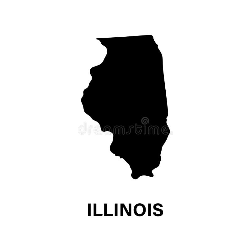 Illinois State Map Silhouette Icon Stock Vector - Illustration of ...
