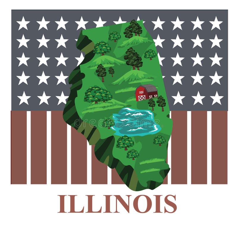 Illinois State Map. Vector Illustration Decorative Design Stock Vector ...