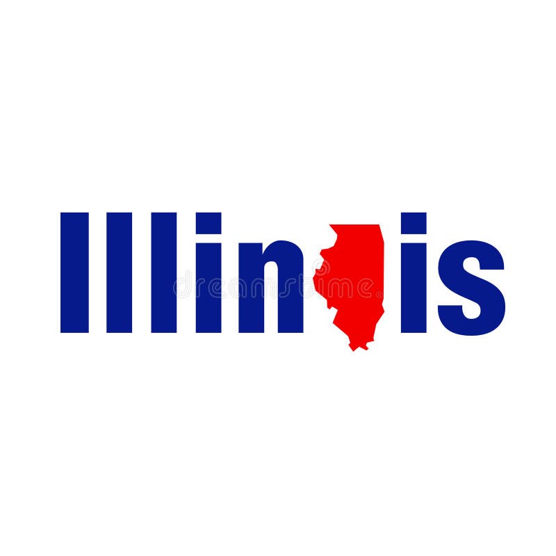 Illinois Typography with a State Map Icon Stock Vector - Illustration ...