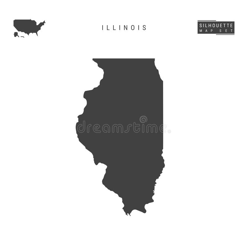 Illinois US State Vector Map Isolated on White Background. High ...