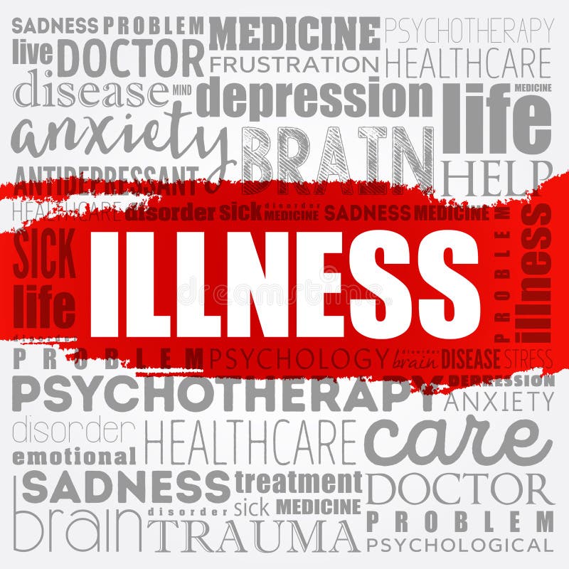 ILLNESS Word Cloud Collage, Health Concept Background Stock ...