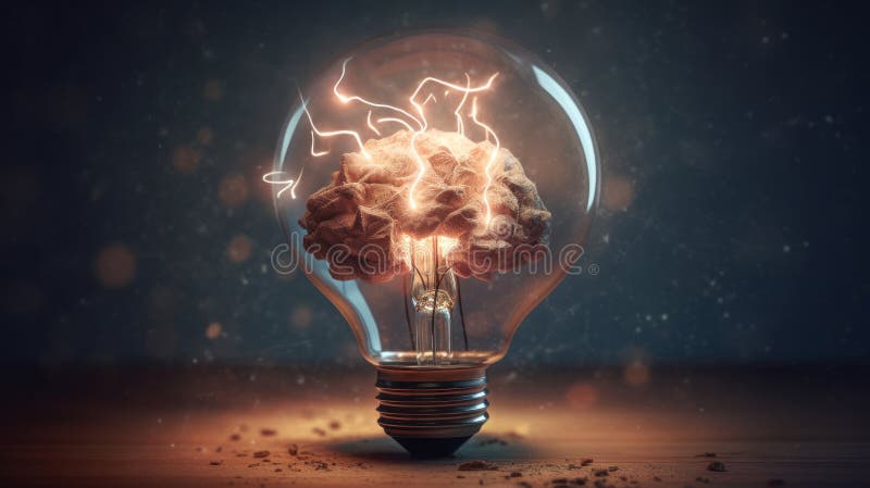 Illuminate the Mind: Brainpower Unleashed Stock Illustration ...