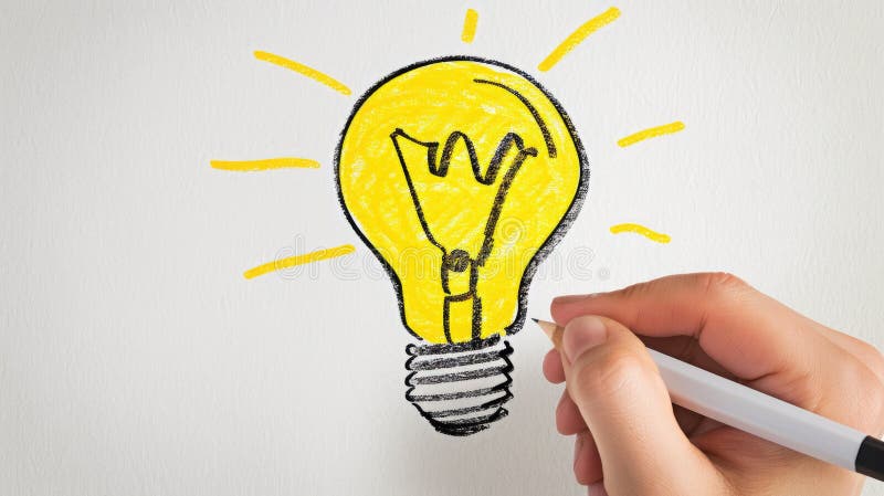 Illuminate Your Creativity with a Hand-drawn Light Bulb on Paper ...