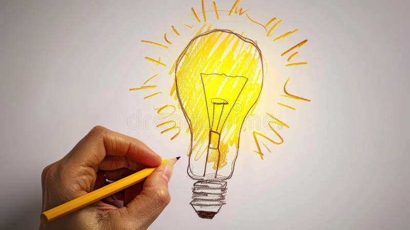 Illuminate Your Creativity with a Hand-drawn Light Bulb on Paper ...