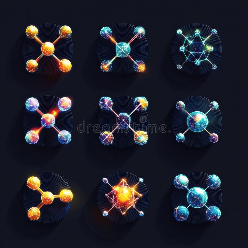 Illuminate Your Knowledge with Our Glowing Science Icons Set Featuring ...