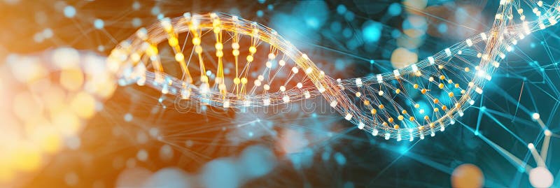 Illuminated Abstract DNA Double Helix Amidst Vibrant Biochemistry ...