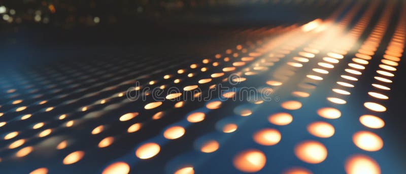 Illuminated Aluminum Surface Featuring Embedded LED Lights and Modern ...