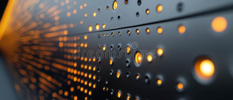Illuminated Aluminum Texture with Embedded LED Lights Showcasing Modern ...