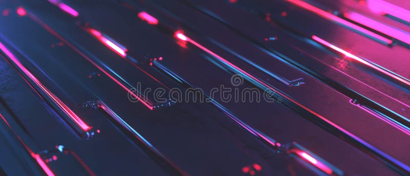 Illuminated Aluminum Texture Featuring Embedded Neon Lights in Modern ...