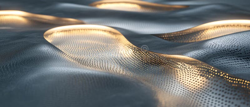 Illuminated Aluminum Texture Featuring LED Patterns in a Modern ...